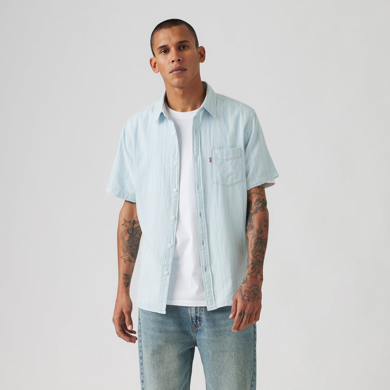 Levi's® Men's Short-Sleeve Classic Standard Fit Shirt - Blue | Levi's MY